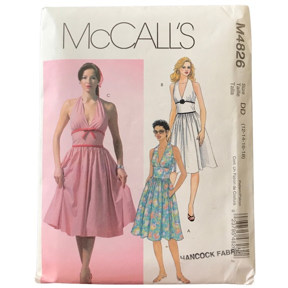 McCall’s | Office | Mccalls 95s Style Halter Dress Sewing Pattern M4826 ...